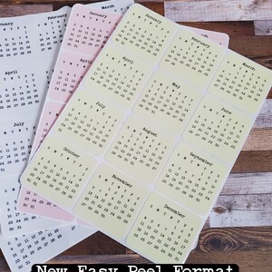 Micro Calendar Stickers for Planners and Journals 2024, 2025 or 2026 ...