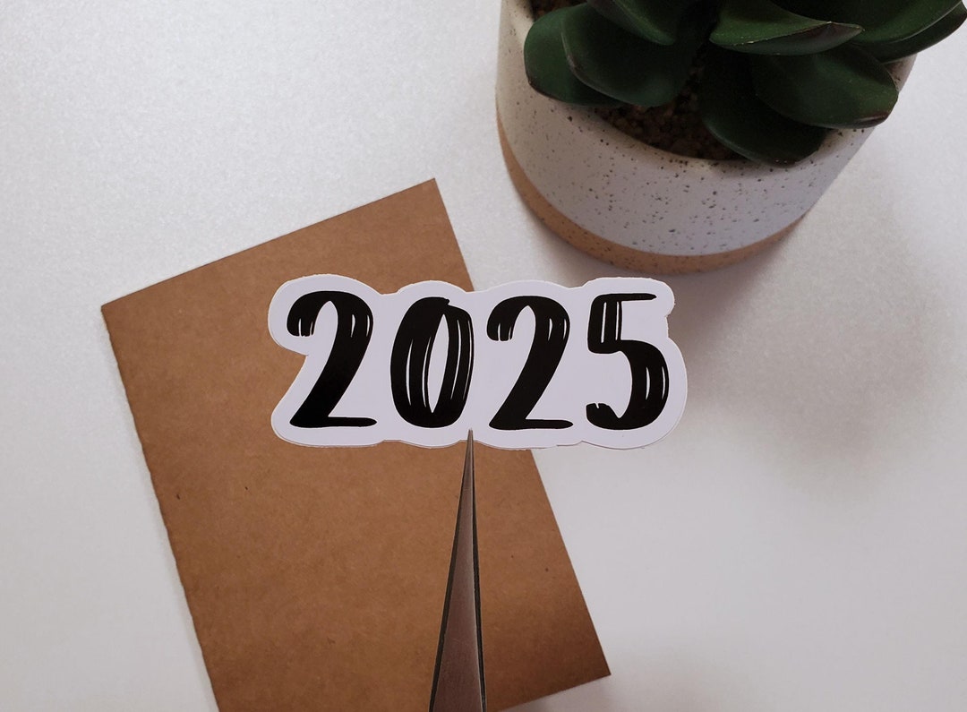 2025, 2026 or 2027 Year Vinyl Sticker | Planner Sticker for Journals, Notebooks, Bujos, and More ...