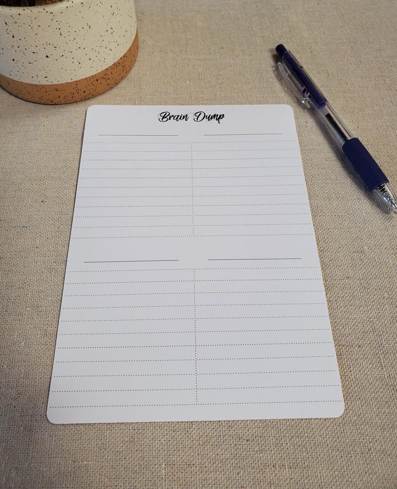 Blank Brain Dump Sticker for Planners and Journals | Matte Finish, 5" X ...