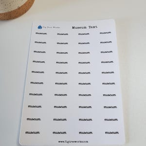 Museum Script Stickers for Calendars, Planners, Journals, Agendas ...
