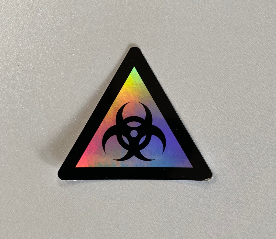 Holographic Biohazard Warning Vinyl Sticker | Die Cut Holographic ...
