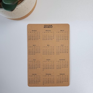 Double Sided Year at A Glance Cardstock Calendar With 2 Years | 2025 ...