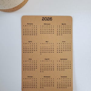 Double Sided Year at A Glance Cardstock Calendar With 2 Years | 2025 ...
