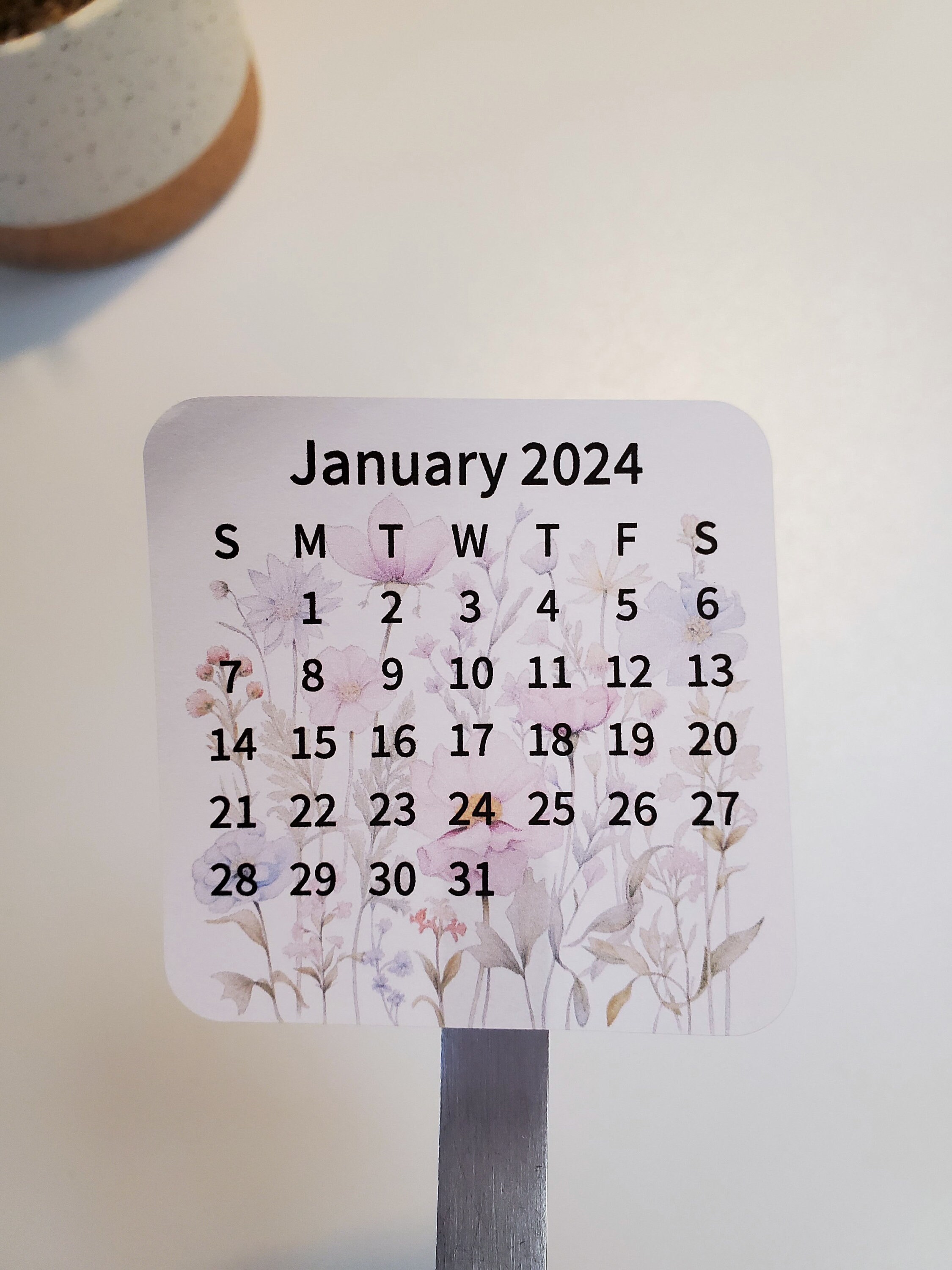Mini Calendar Stickers With Flowers for Planners and Journals | Monthly ...