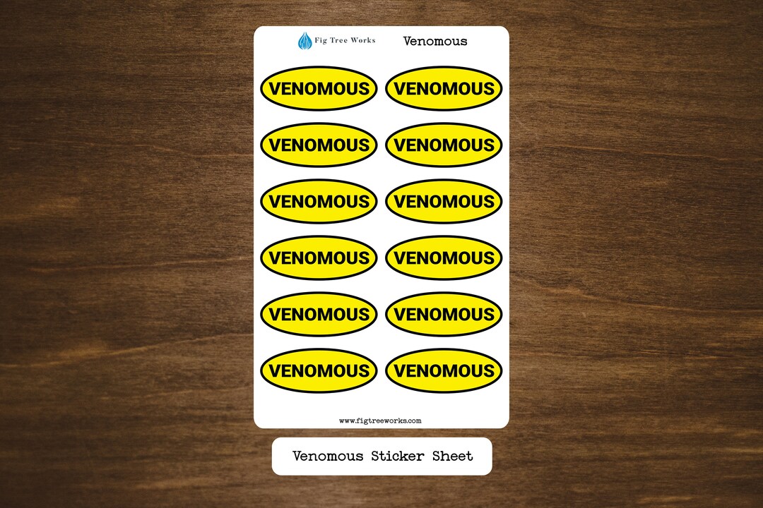 Venomous Warning Sticker Sheet Planner and Journal Stickers Decoration ...
