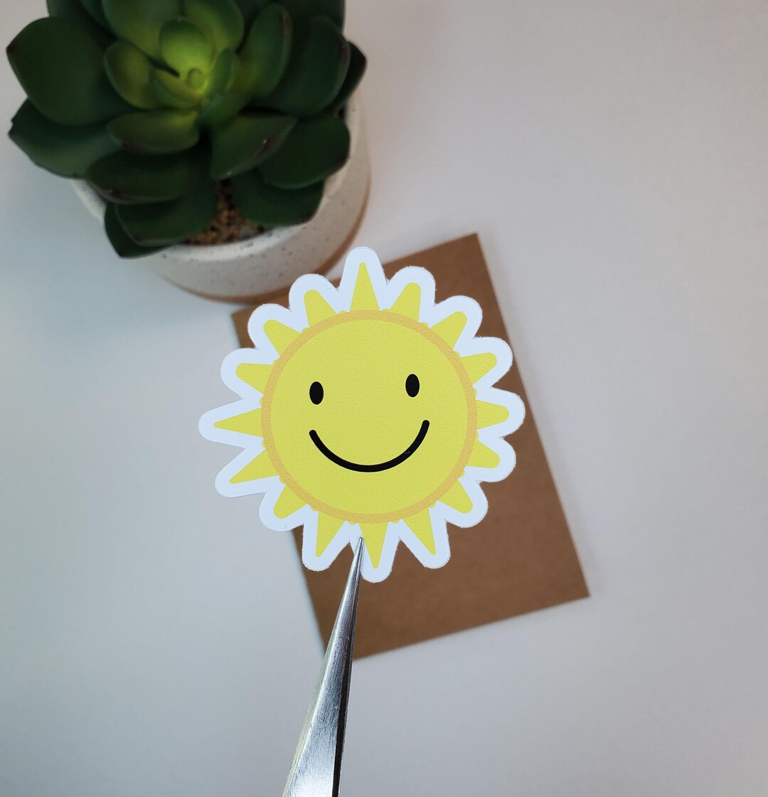 Sun Vinyl Sticker | Sunshine Die Cut, Glossy Sticker - Etsy