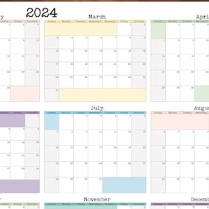 Large Wall Calendar Annual Planner 2024, 2025, or 2026 Start on Any ...