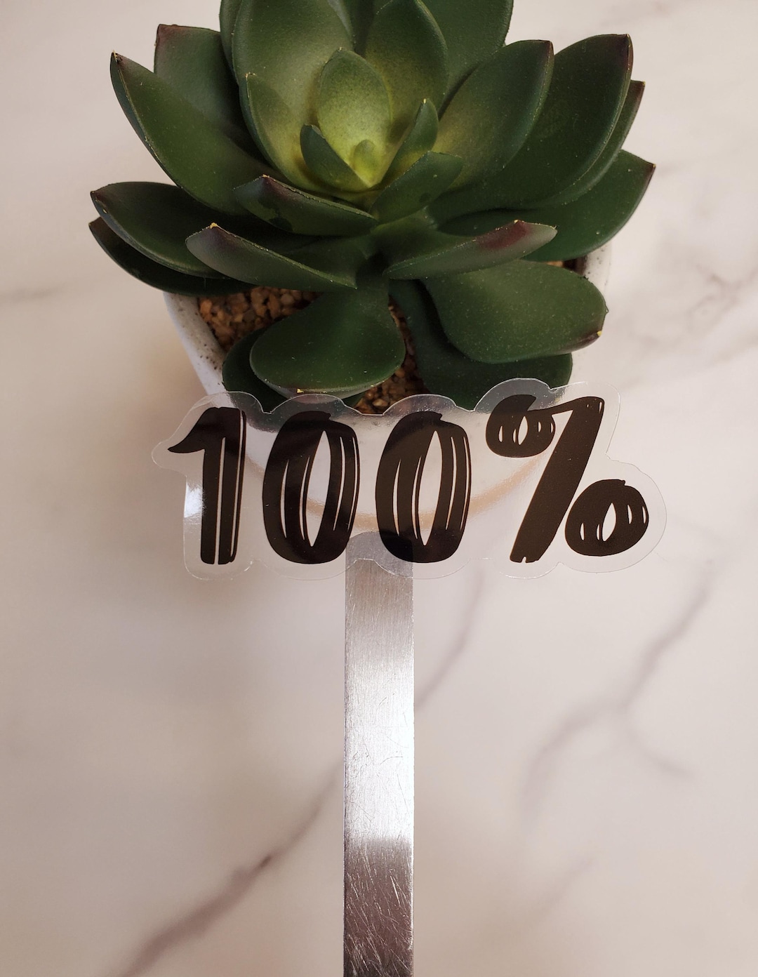 100% Text Sticker | Die Cut, Clear Transparent Vinyl - Etsy