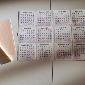 Mini Calendar Stickers With Flowers for Planners and Journals | Monthly ...