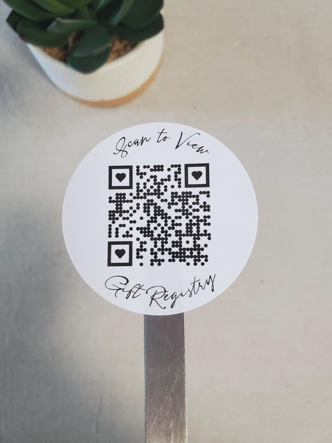 Gift Registry QR Code Custom Stickers | 2" Round Labels | Personalized ...