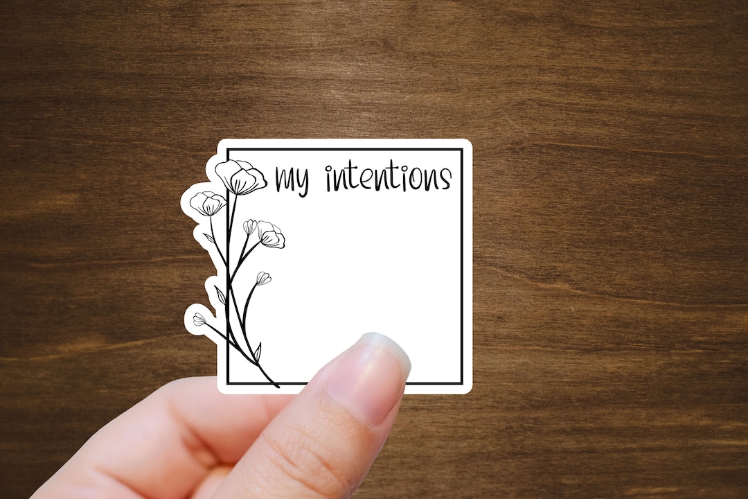 Intentions List Stickers With Flowers for Planners, Journals, and ...