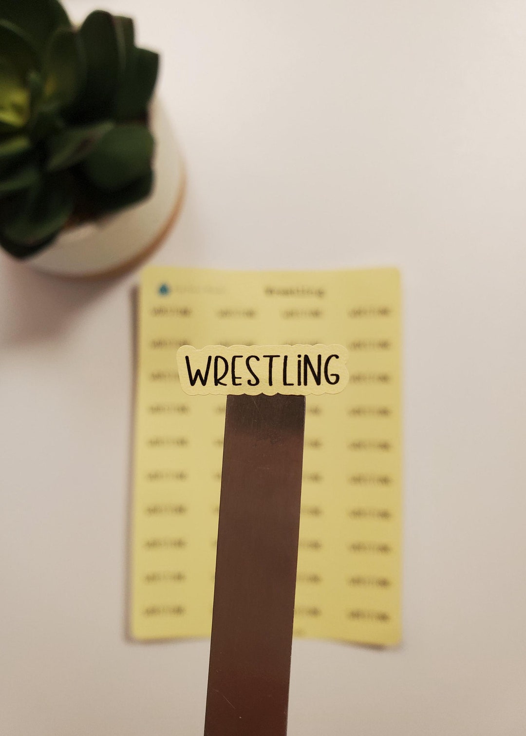 Wrestling Script Text Stickers for Calendars, Planners, and Bujos Kiss ...