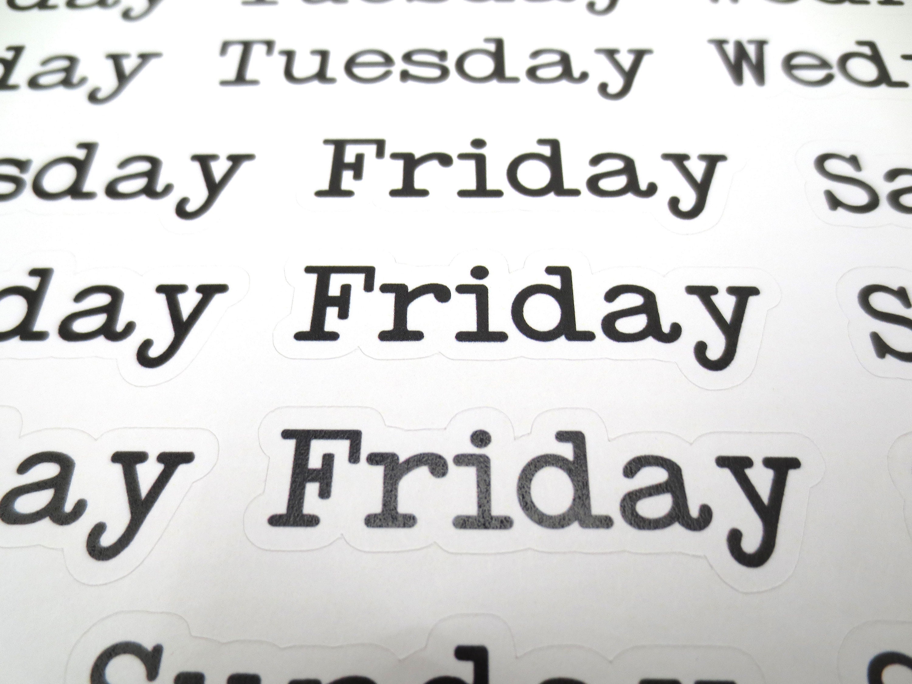 Days of the Week Header Planner Stickers Weekday Name - Etsy