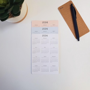 4" X 6" Year at A Glance Calendar Sticker | Start on Any Month | for ...