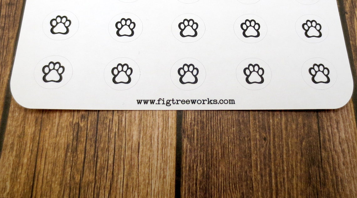 Round Paw Checklist Mini Sticker Sheet for Planners Journals | Etsy