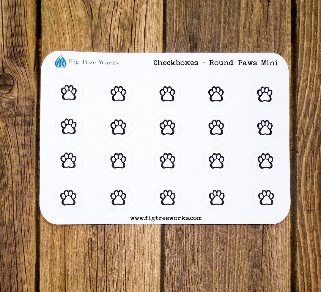Round Paw Checklist Mini Sticker Sheet for Planners, Journals, and ...