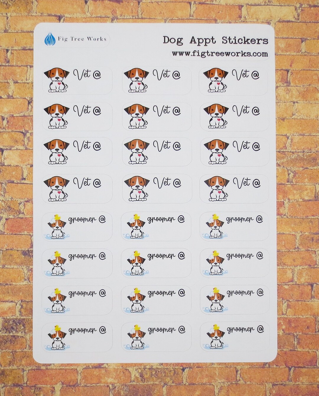 Vet Dog Appointment Stickers and Groomer Dog Appointment Stickers ...