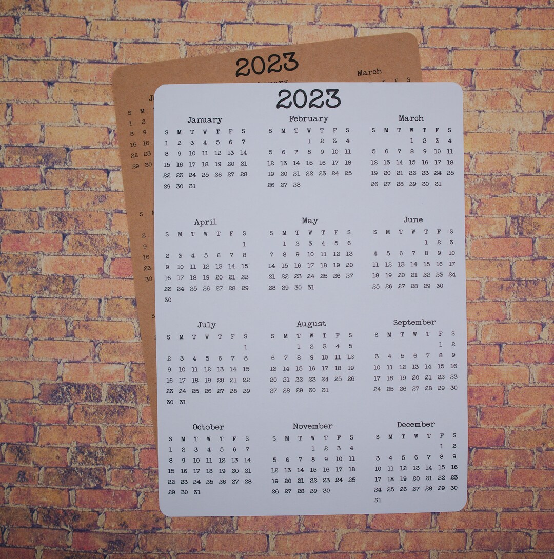 Year at A Glance Calendar Sticker for Planners and Journals 2024 Year ...