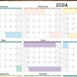 Large Wall Calendar Annual Planner 2024, 2025, or 2026 Start on Any ...