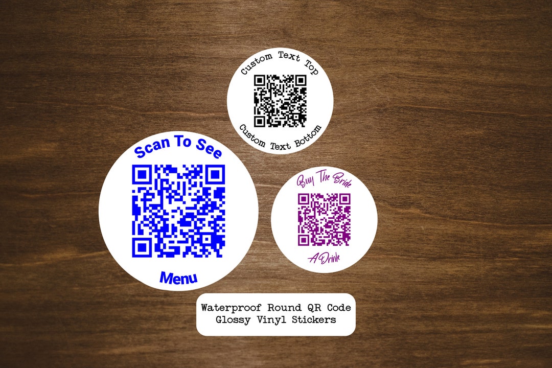 Waterproof QR Code Round Stickers | Circle Vinyl Stickers ...
