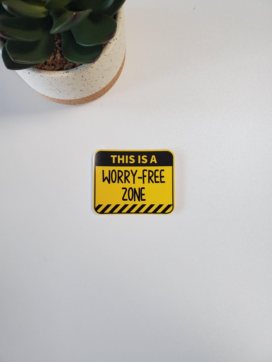 Worry Free Zone Vinyl Sticker | Mental Health Sticker | Mindfulness ...