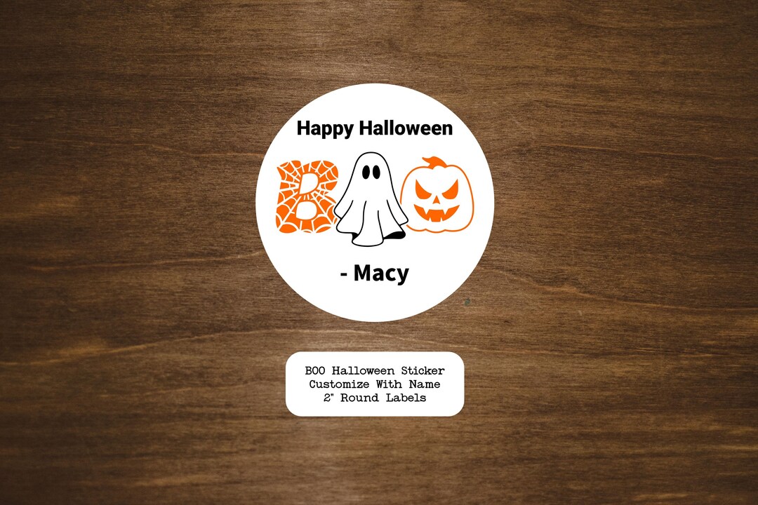 Custom Halloween Sticker Labels for Treat Bags | Happy Halloween Labels ...