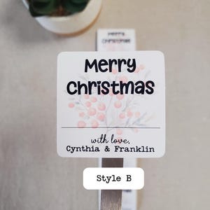 Merry Christmas Stickers | Personalized Stickers Labels | Custom Name ...