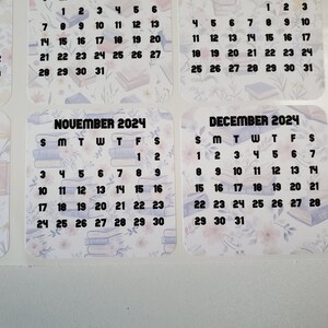 Mini Calendar Stickers With Books for Planners and Journals | Monthly ...