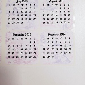 Mini Calendar Stickers Toile French for Planners and Journals | Monthly ...