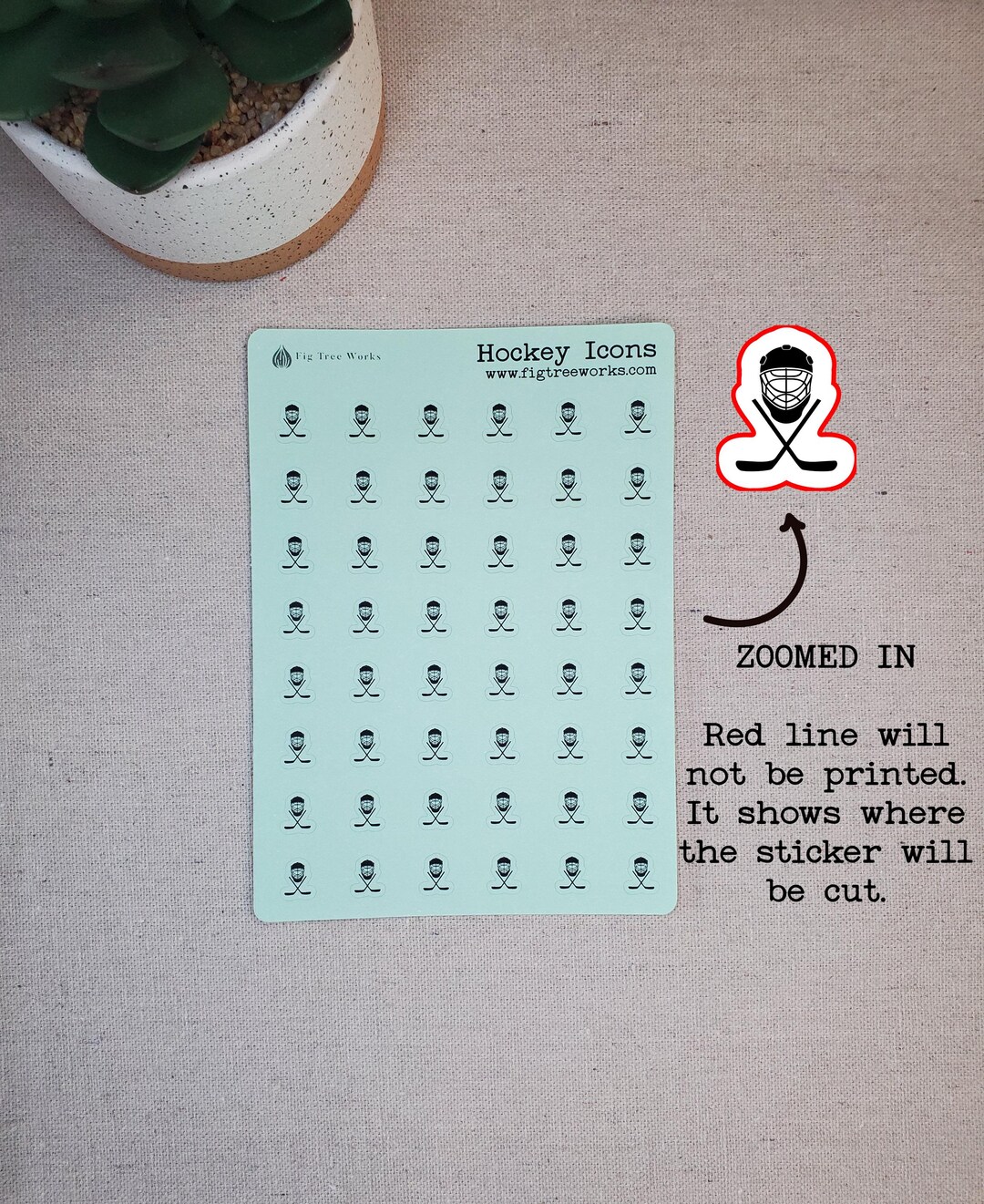 Hockey Icon Stickers, Sports Icon Stickers for Calendars, Planners ...