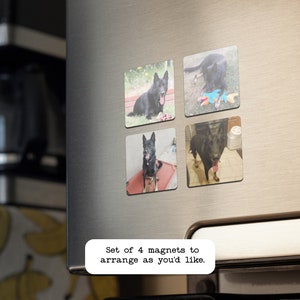 Custom Photo Magnet Collage Set of 4 Magnets Aluminum Photo Magnets ...