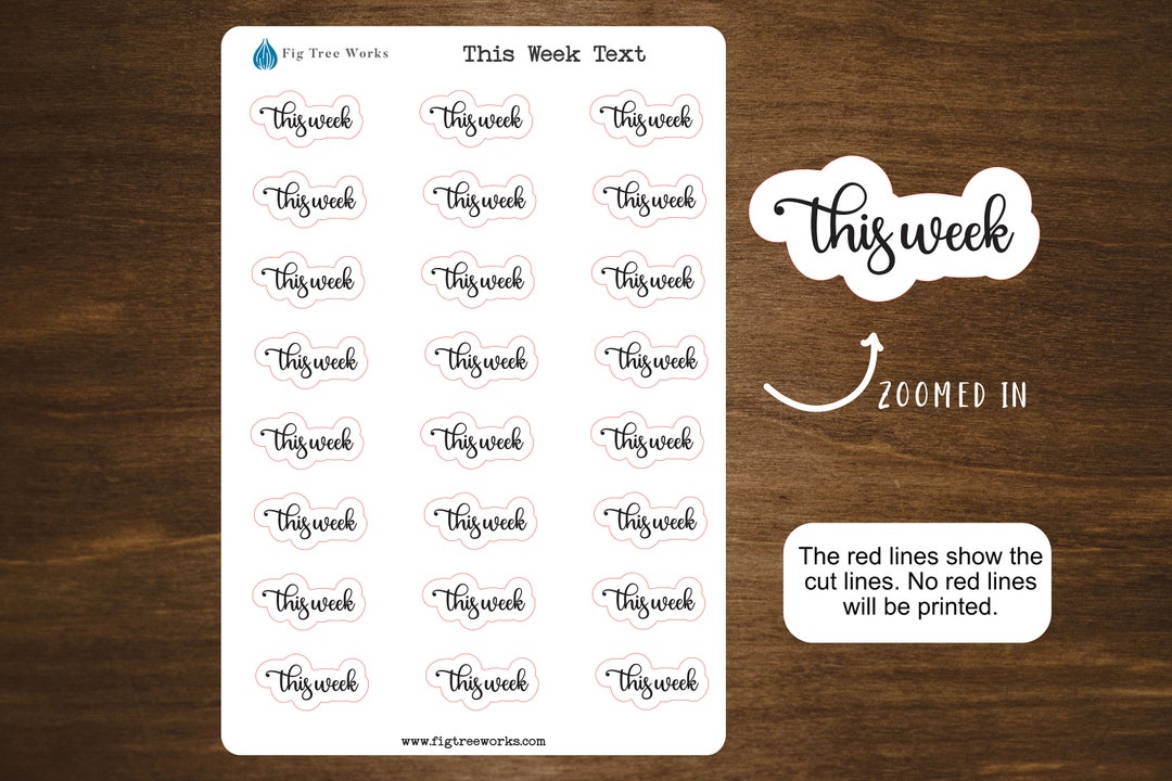 This Week Text Sticker Heading for Planners, Journals, and Notebooks ...