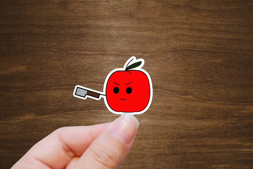 Angry Apple Vinyl Sticker | Die Cut, Glossy, Vinyl | Fruits Vs Veggies ...