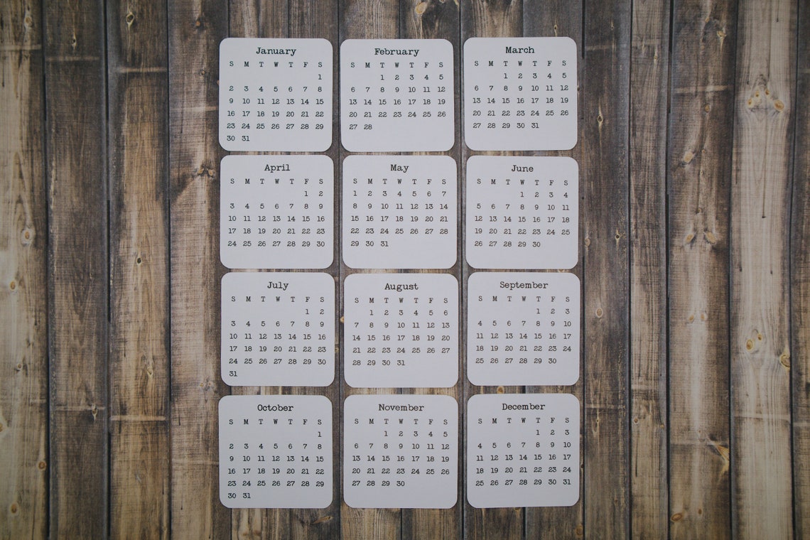 Micro Calendar Stickers Select the Starting Month for - Etsy