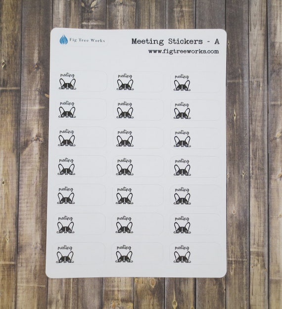 Meeting Reminder Stickers Dog Design Meeting Sticker Sheet | Etsy