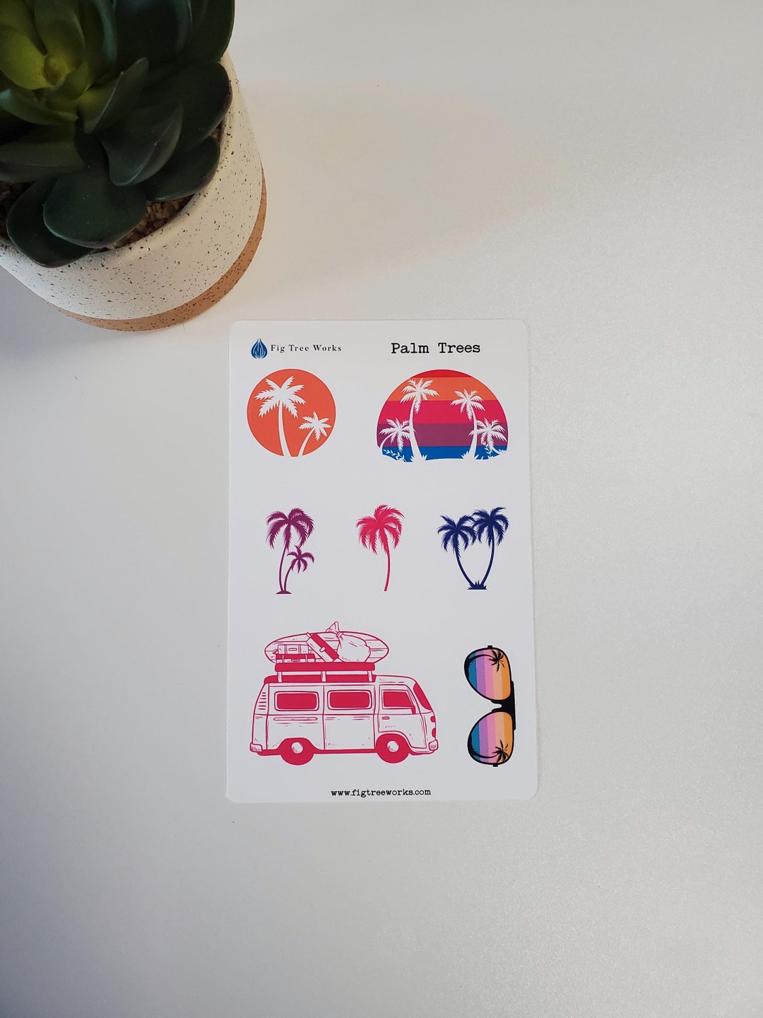 Palm Trees Sticker Sheet for Planners and Journals | Decoration ...