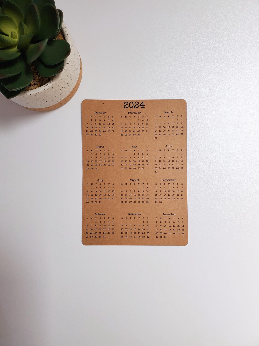Year at A Glance Calendar Sticker for Planners and Journals | 2024 Year ...