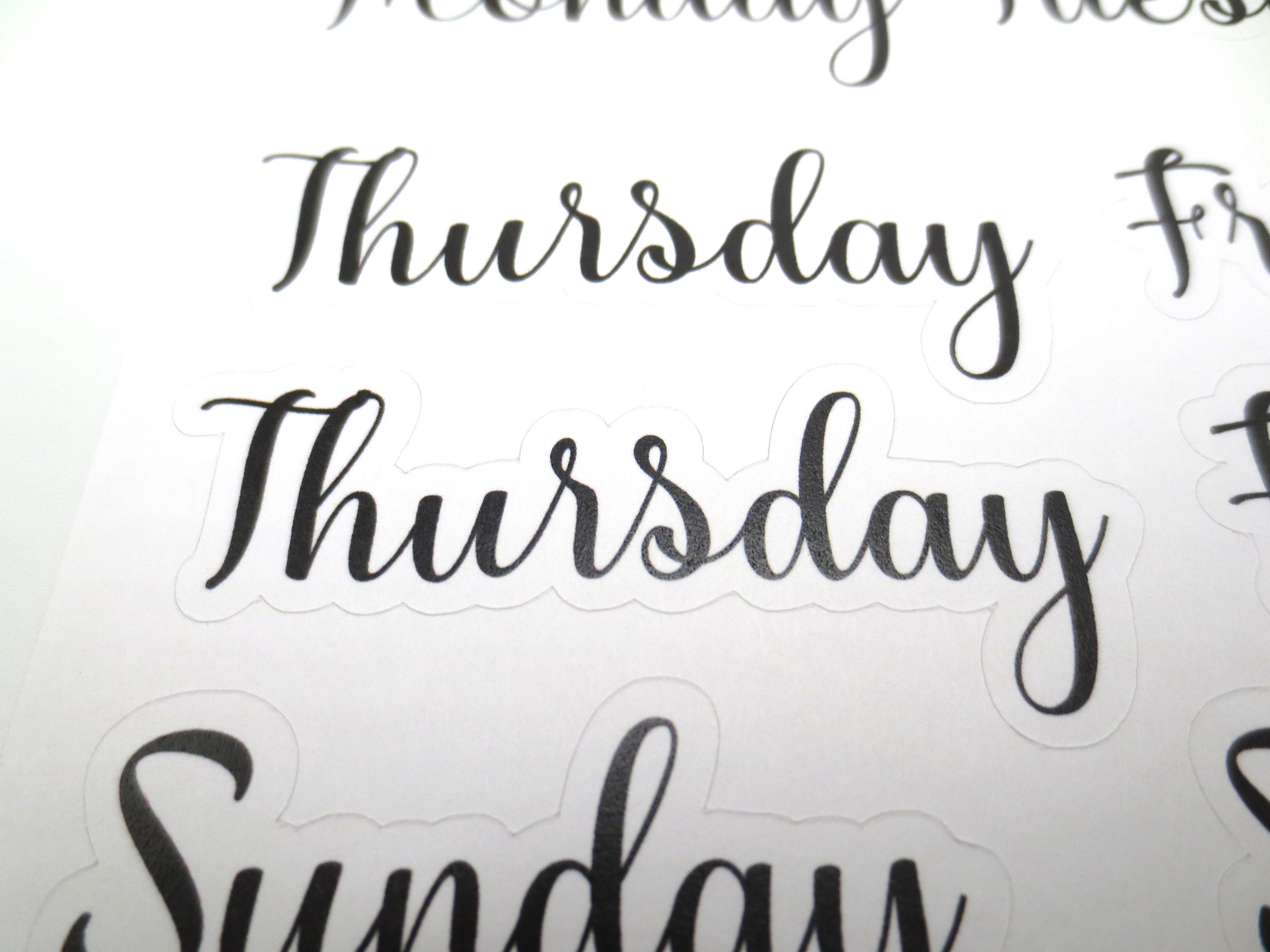 Days of the Week Header Planner Stickers Weekday Name | Etsy