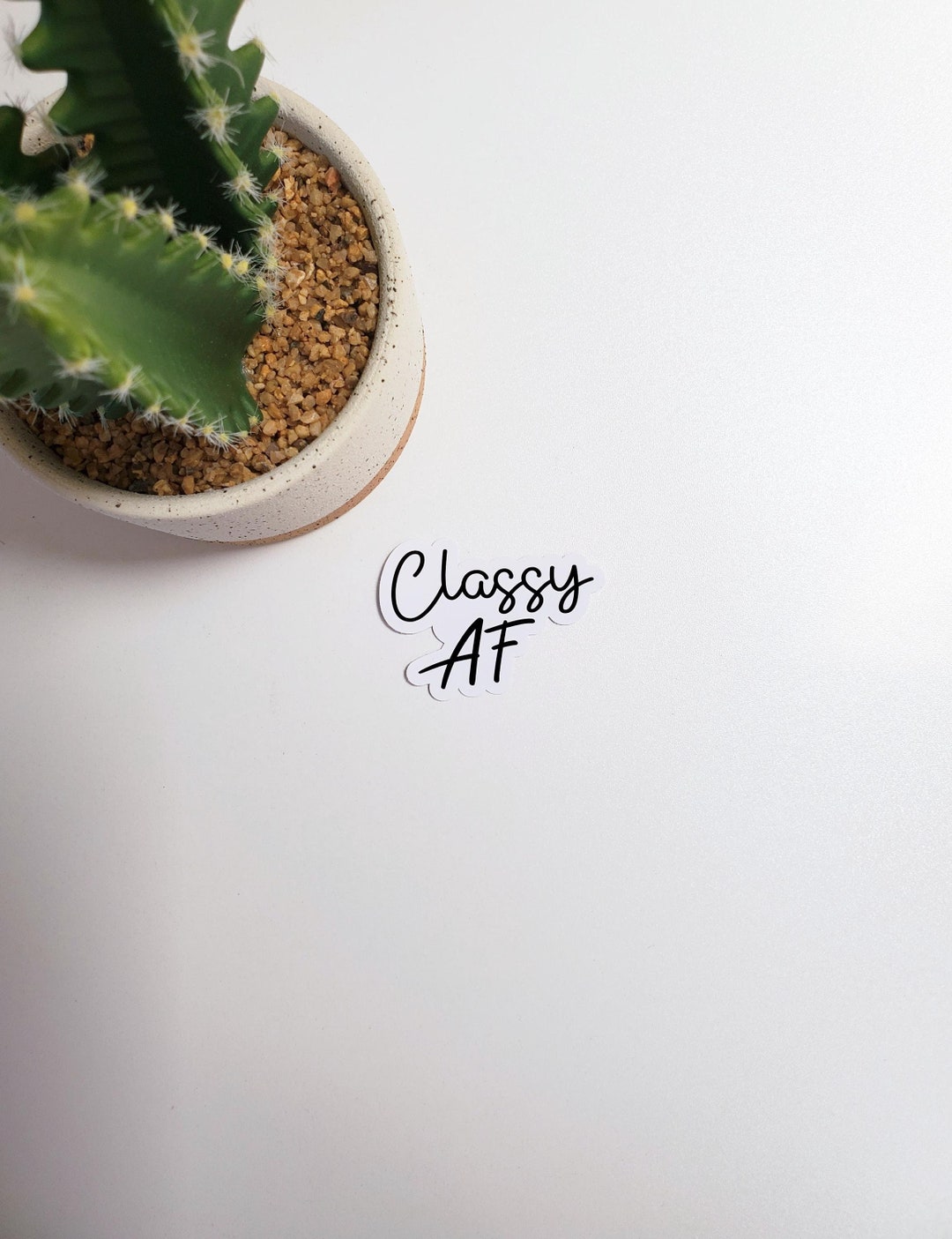 Classy AF Text Sticker for Laptop, Water Bottle, Phone Case | Contour ...