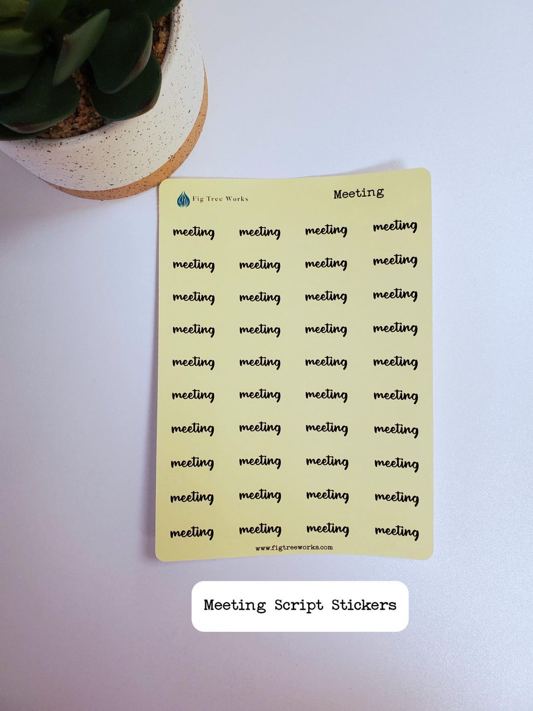 Meeting Text Script Stickers for Calendars and Planners | Mini Scripts - Etsy