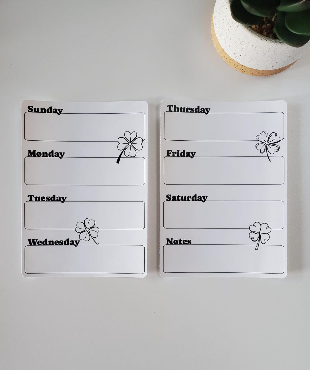 Two Page Undated Weekly Stickers Starts Sunday or Monday | Two Stickers ...