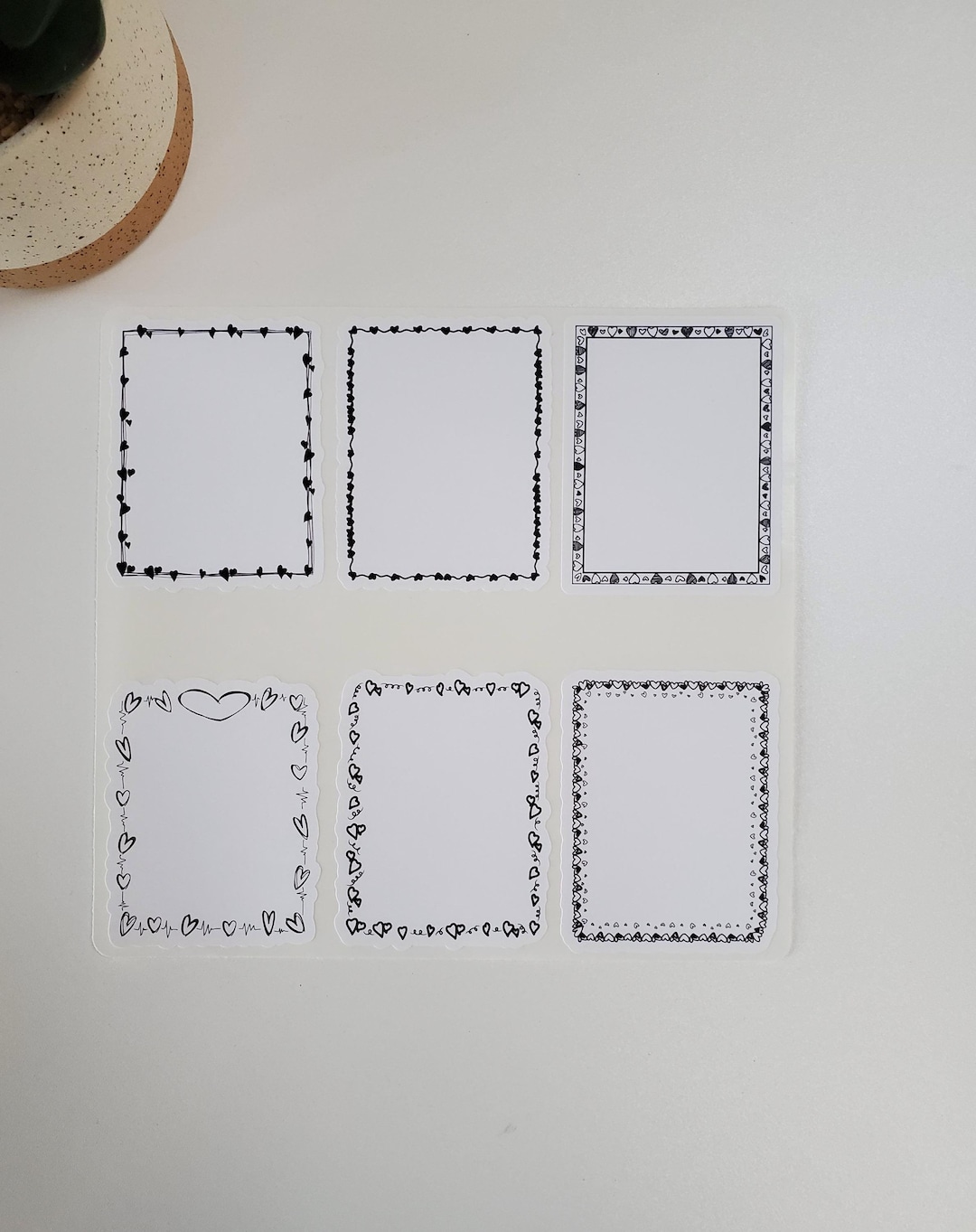 Planner Boxes Stickers | Heart Border Frame Planner Boxes for Planner ...