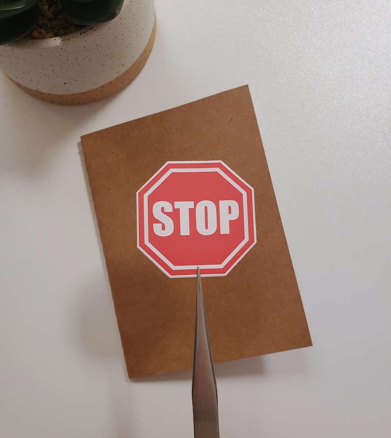 Stop Sign Vinyl Sticker | Die Cut, Glossy, Vinyl | 2
