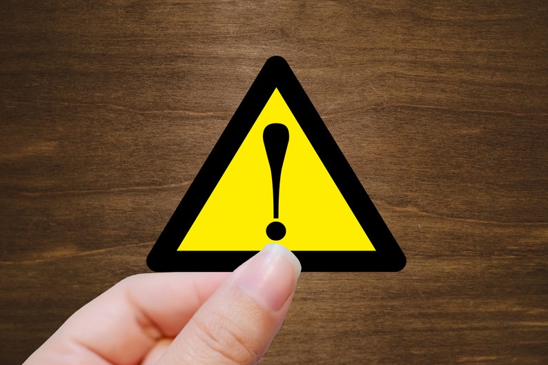 Caution Warning Vinyl Sticker Die Cut Glossy Vinyl | Etsy