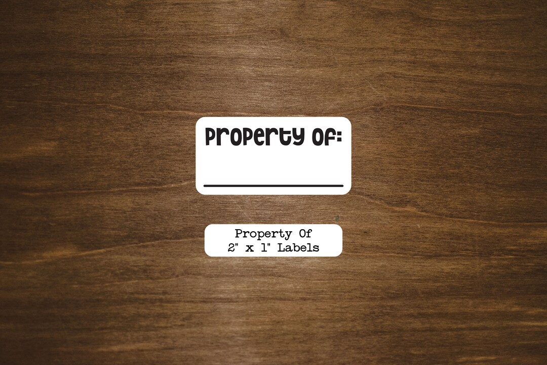 Property of Labels With Area for Name | Property of Labels for School ...