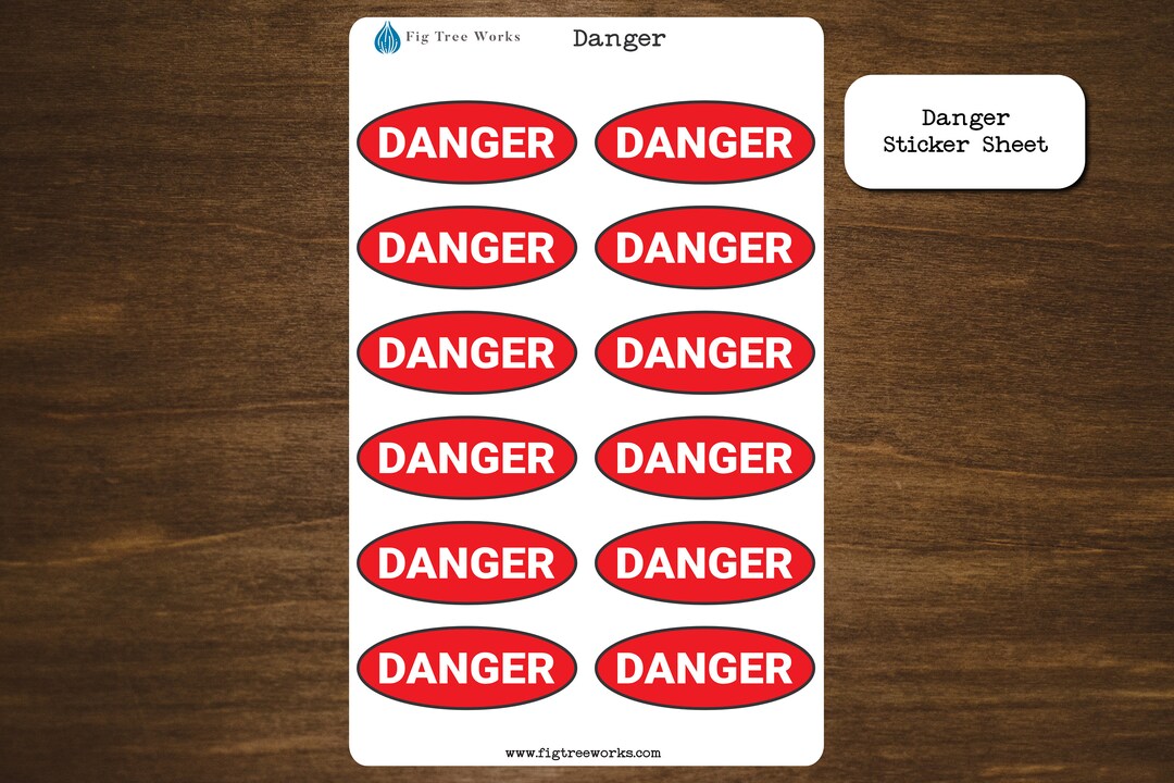 Danger Sticker Sheet Planner and Journal Stickers Decoration Stickers ...