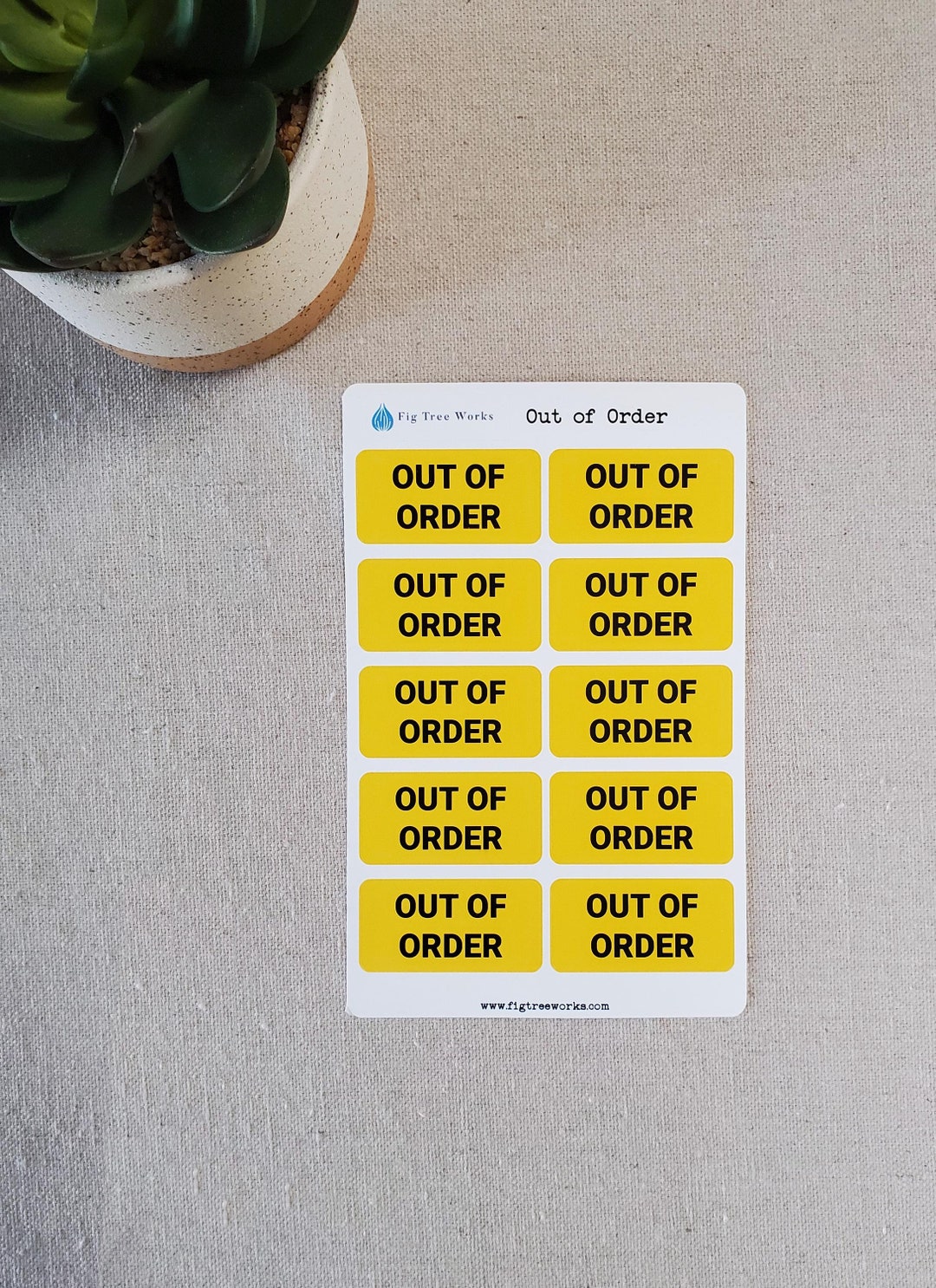 Out of Order Sticker Sheet | Safety Warning Caution Stickers | Planner ...