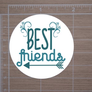 Best Friends Round Stickers, Envelope Seals, Gift Wrap Stickers, 2 ...