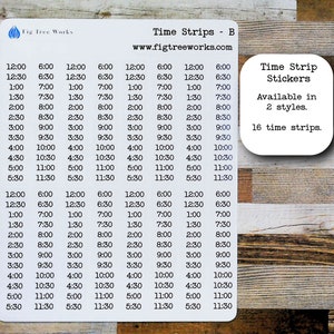 Time Strip Stickers | Planner and Journal Stickers | Matte Finish ...