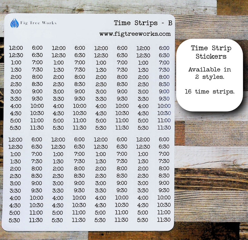 Time Strip Stickers Planner and Journal Stickers Matte - Etsy